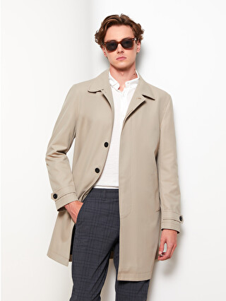 Standard Pattern Shirt Collar Gabardine Men's Trench Coat -W2FF43Z8-KVB ...