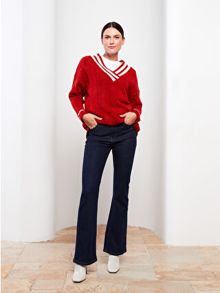 LCW Modest - LCW Modest Indigo Kadın Wideleg Düz Jean Pantolon ...