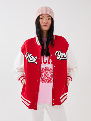 LCW Vision Kirmizi Kolej Yaka Baskılı Uzun Kollu Kadın Hırka - S3AN87Z8 ...