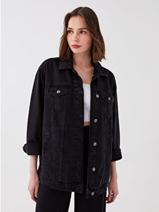 XSIDE Collared Neck Women's Denim Jacket -S3BU45Z8-S4K - LC Waikiki