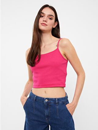 LCW Vision Pembe U Yaka Düz Askılı Kadın Crop - S3HD70Z8-JXK | LCW