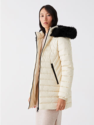 LCW Vision Palton Puffer Simplu cu Glugă pentru Femei -W32283Z8-FES ...