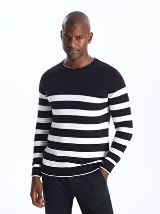 LCW Vision Crew Neck Long Sleeve Striped Men's Knitwear Sweater ...
