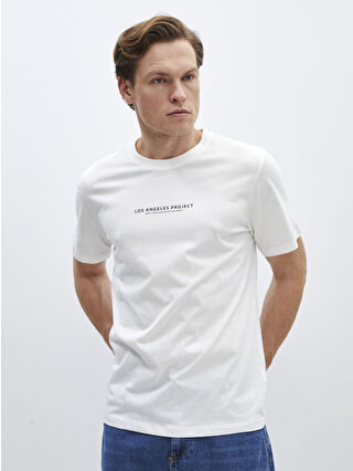 XSIDE Crew Neck Short Sleeve Printed Combed Cotton Men's T-shirt -S4H011Z8-R9J - LC Waikiki