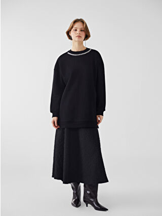 LCW Modest Loose Fit Textured Women's Skirt -W4KR34Z8-RQL - LC Waikiki