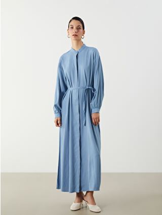 LCW Modest Woman BLUE Shirt Dress -S5R502Z8-GP0 - LC Waikiki