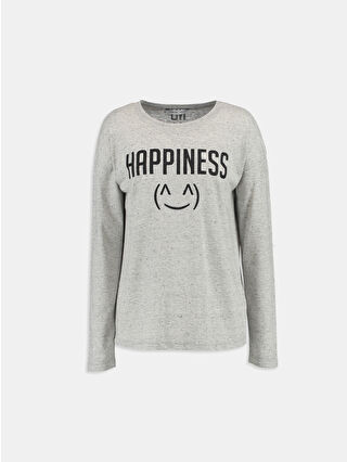 LCW Vision - LCW Vision Gri Melanj Tişört - 6KG511Z6-28H | LCW