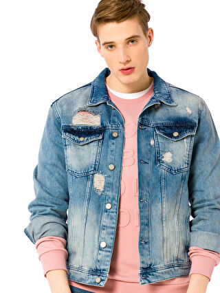 XSIDE Standard Fit Men's Denim Jacket -8S3838Z8-311 - LC Waikiki