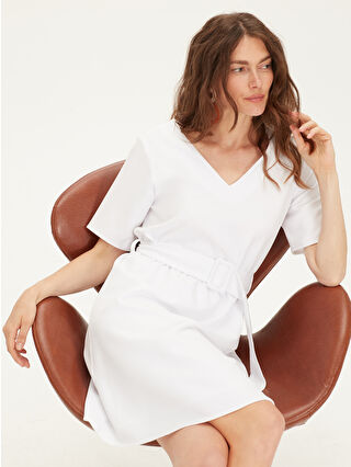 LCW Vision Rochie ALB Femeie -9WK556Z8-FFB - LC Waikiki