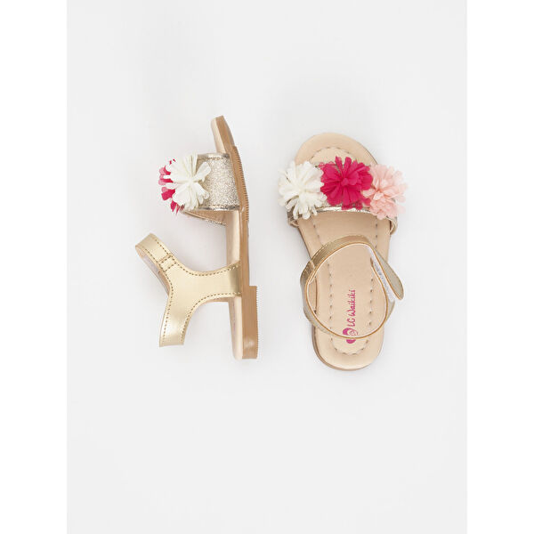 Kız Bebek Deri Görünümlü Sandalet