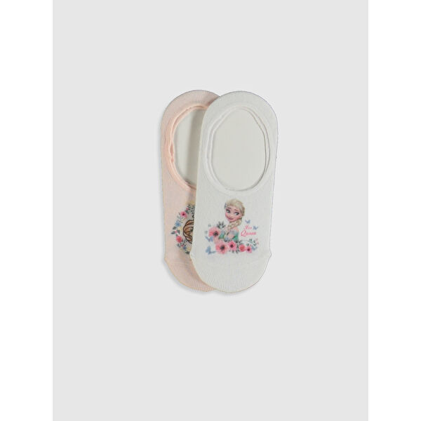 Elsa Desenli Kız Çocuk Babet Çorap 2'li