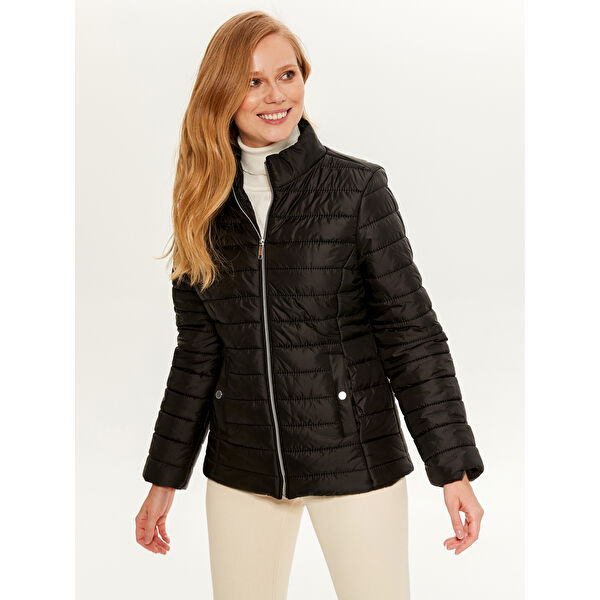 LCW CLASSIC Uzun Kollu Kadın Dik Yaka Şişme Mont