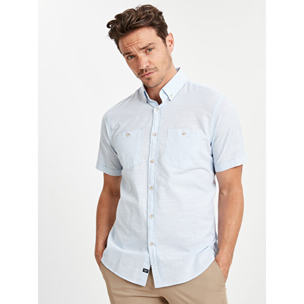 Regular Fit Kısa Kollu Poplin Gömlek