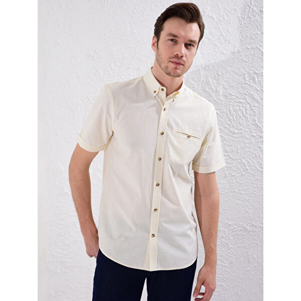 Regular Fit Kısa Kollu Basic Poplin Gömlek Regular Fit Kısa Kollu Basic Poplin Gömlek