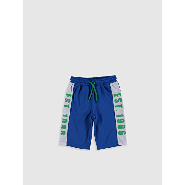 Beli Lastikli Yazı Baskılı Erkek Çocuk Şort