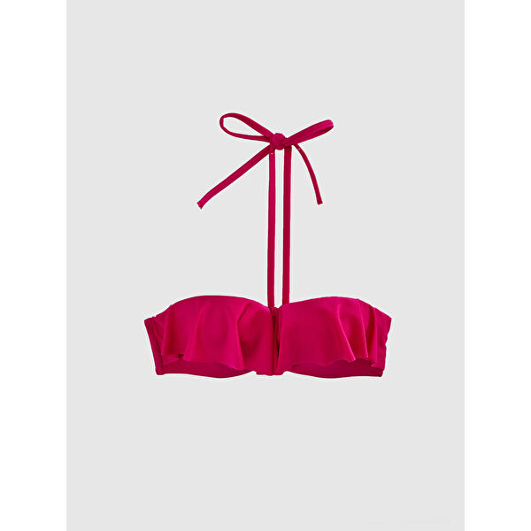 Desenli Straplez Bikini Üst