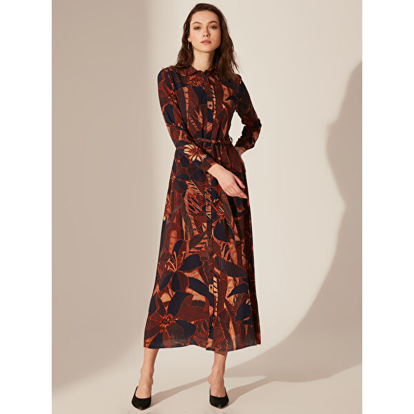 LCW CLASSIC Standart Fit Uzun Kollu Kadın Elbise