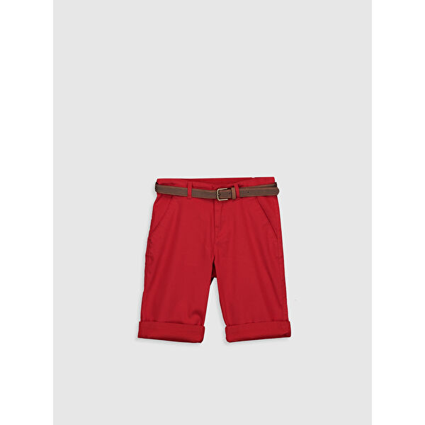 Basic Pamuklu Erkek Çocuk Şort ve Kemer Basic Pamuklu Erkek Çocuk Şort ve Kemer