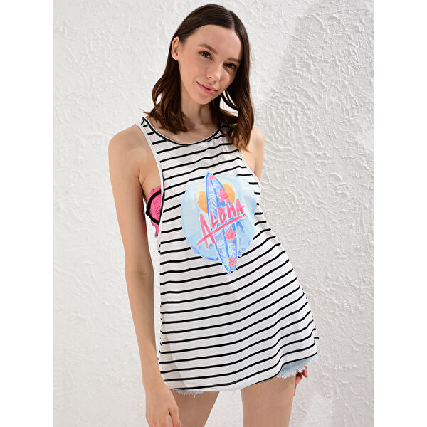 Çizgili Salaş Kadın Elbise