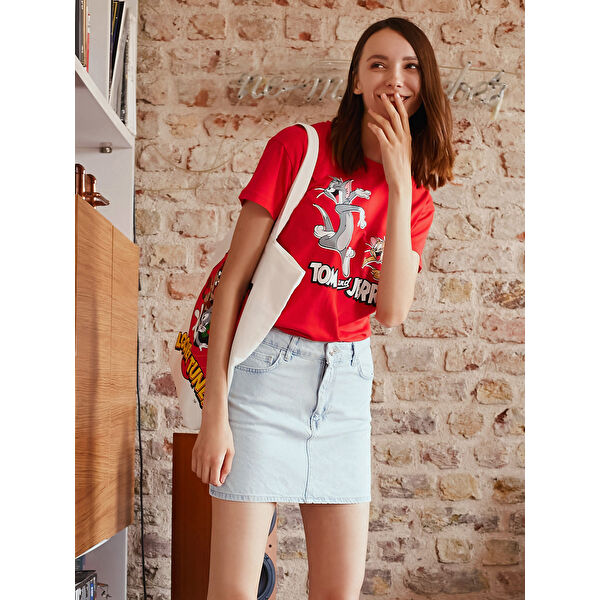 Standart Fit Kadın Jean Etek