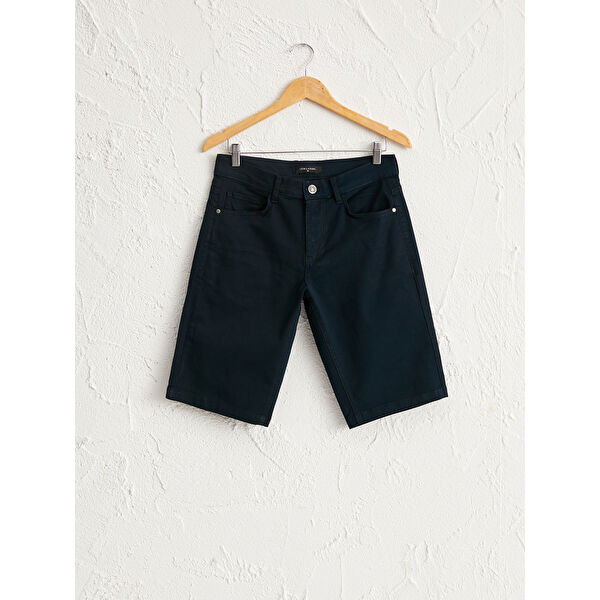 Slim Fit Bermuda Gabardin Erkek Şort