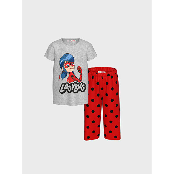 Bisiklet Yaka Kısa Kollu Kız Çocuk Pijama Takım