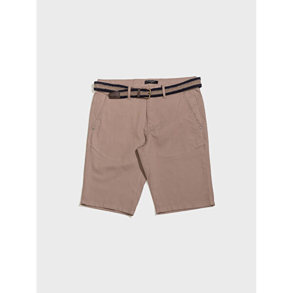 Slim Fit Armürlü Şort
