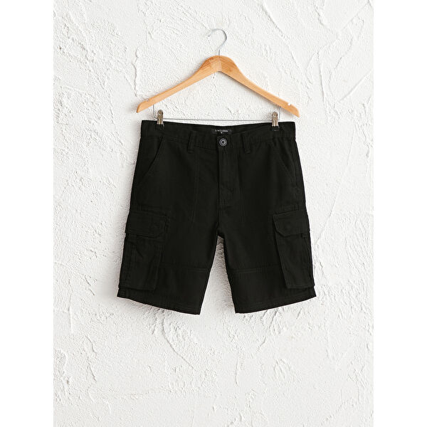 Regular Fit Kargo Cepli Gabardin Şort Regular Fit Kargo Cepli Gabardin Şort