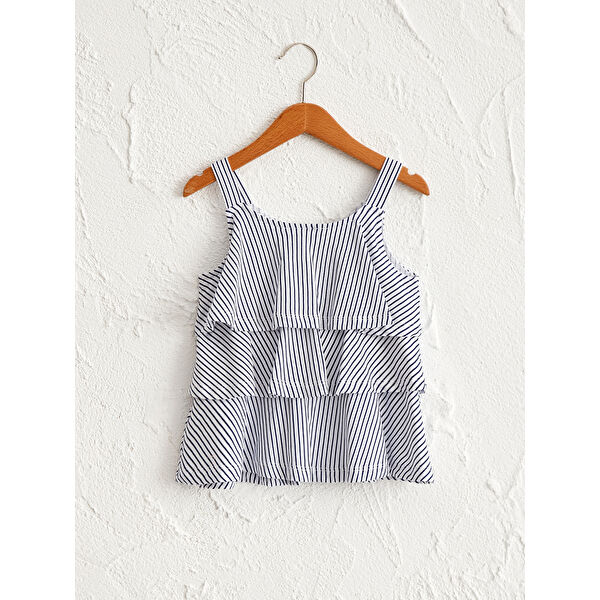 Kız Çocuk Çizgili Volanlı Atlet