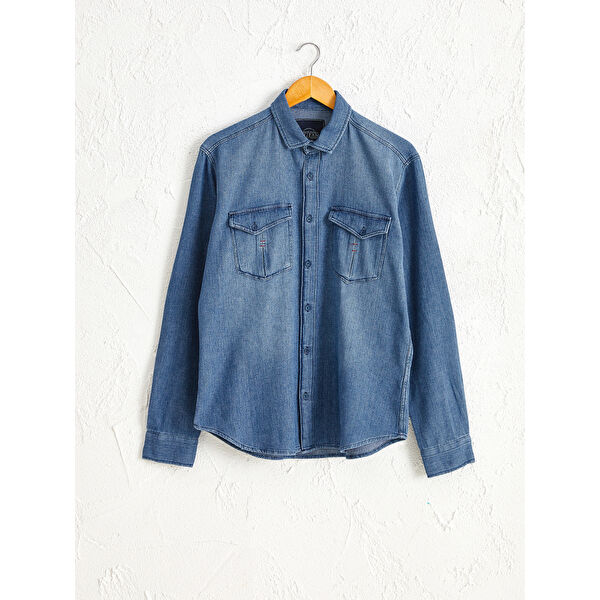 LCW CASUAL Slim Fit Erkek Jean Gömlek