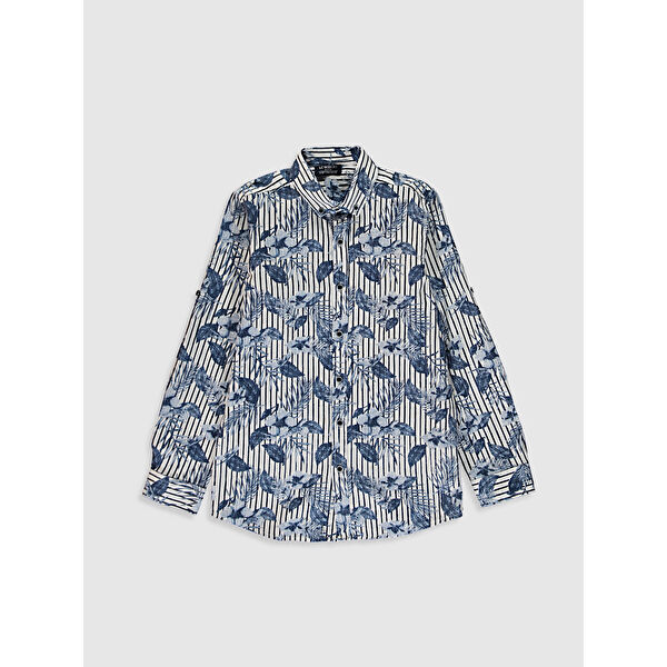 Erkek Çocuk Desenli Gömlek  Aile Kombini