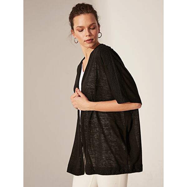 LCW CLASSIC V Yaka Kısa Kollu Penye Kadın Hırka LCW CLASSIC V Yaka Kısa Kollu Penye Kadın Hırka