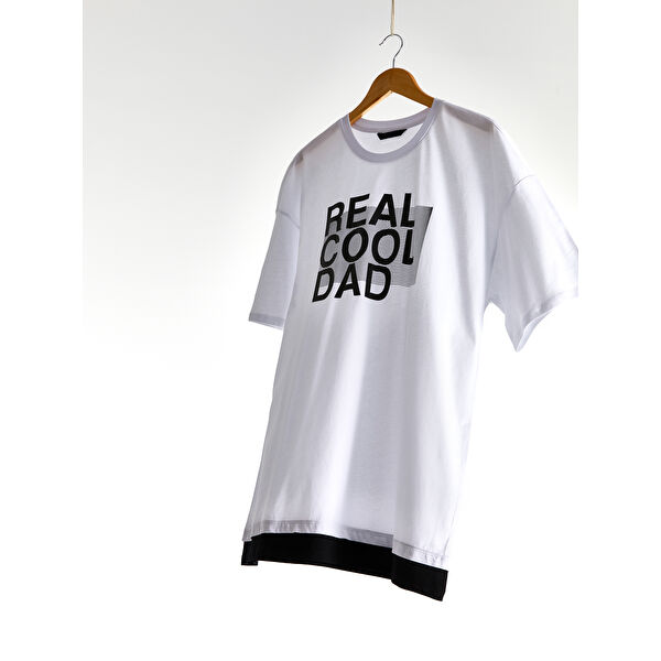 Yazı Baskılı Tişört Baba Oğul Kombini