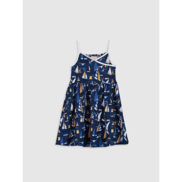 Kız Çocuk Desenli Pamuklu Elbise  Aile Kombini