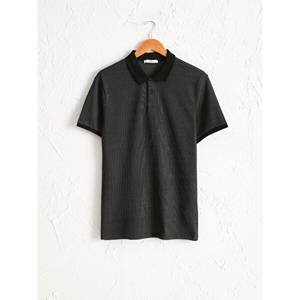 Polo Yaka Kısa Kollu Jakarlı Tişört Polo Yaka Kısa Kollu Jakarlı Tişört