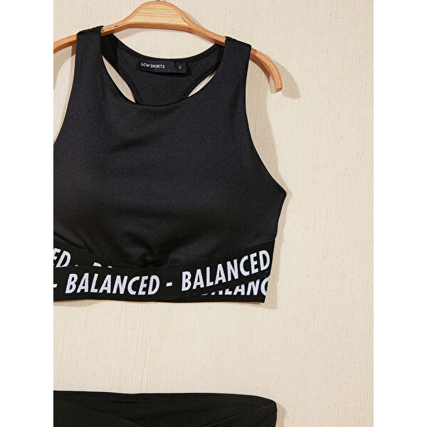 ACTIVE SPOR U Yaka Yazı Baskılı Kadın Spor Büstiyer