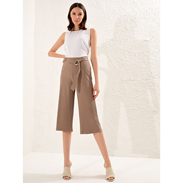 Kemerli Yüksek Bel Viskon Kapri Kemerli Yüksek Bel Viskon Kapri