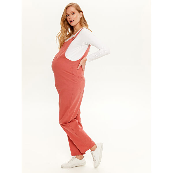 U Yaka Kolsuz Pamuklu Hamile Tulum