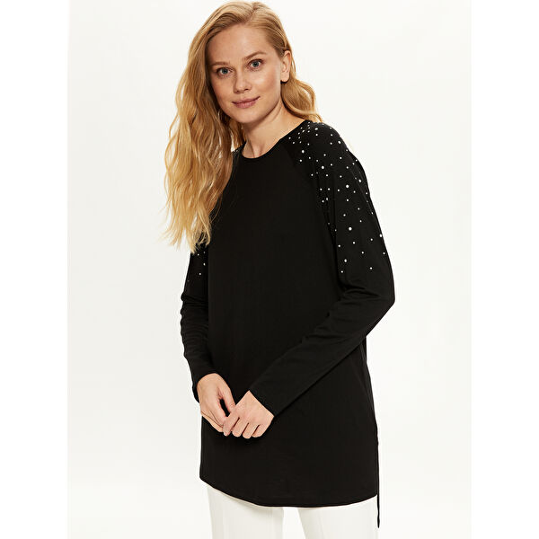 LCW CLASSIC Bisiklet Yaka Uzun Kollu Penye Kadın Düz Viskon Tişört LCW CLASSIC Bisiklet Yaka Uzun Kollu Penye Kadın Düz Viskon Tişört