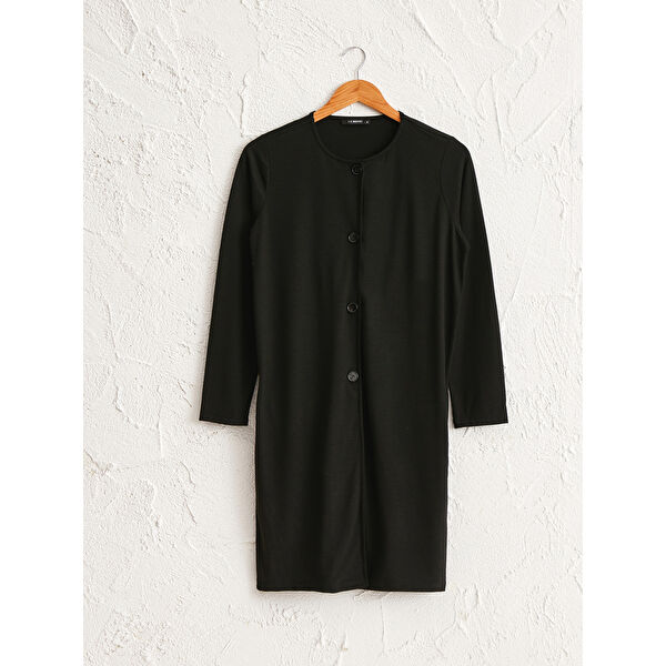 Düz Basic Önü Düğmeli Hırka