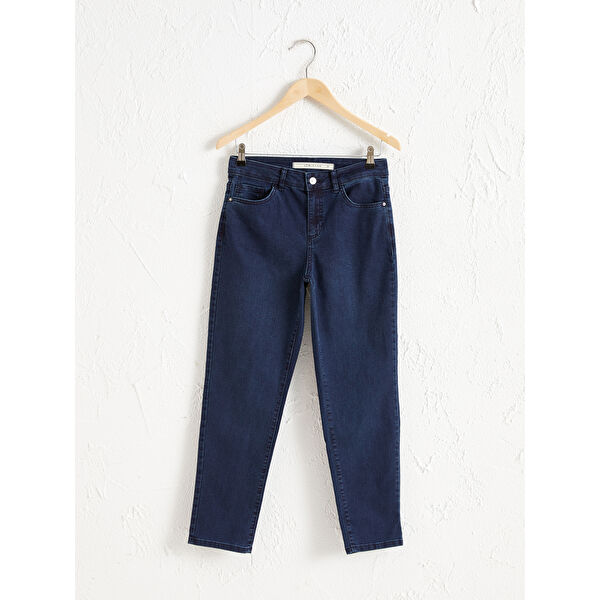 Bilek Boy Düz Paça Jean Pantolon