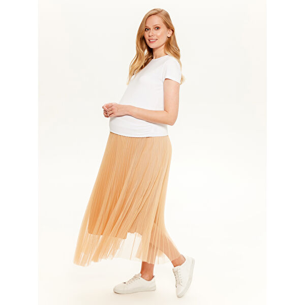 Pileli Tül Detaylı Hamile Etek Pileli Tül Detaylı Hamile Etek