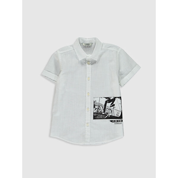 Erkek Çocuk Baskılı Poplin Gömlek Erkek Çocuk Baskılı Poplin Gömlek