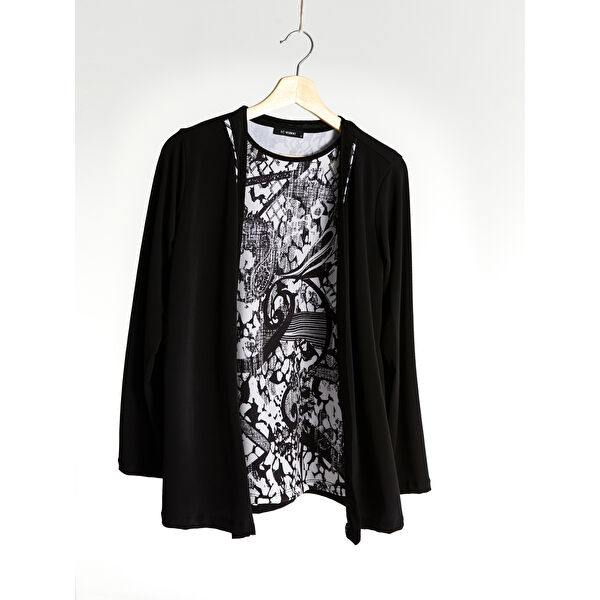 LCW GRACE Bisiklet Yaka Uzun Kollu Penye Kadın Hırka LCW GRACE Bisiklet Yaka Uzun Kollu Penye Kadın Hırka