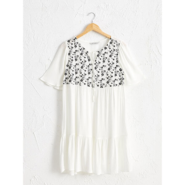 Çiçek Desenli Viskon Elbise Çiçek Desenli Viskon Elbise