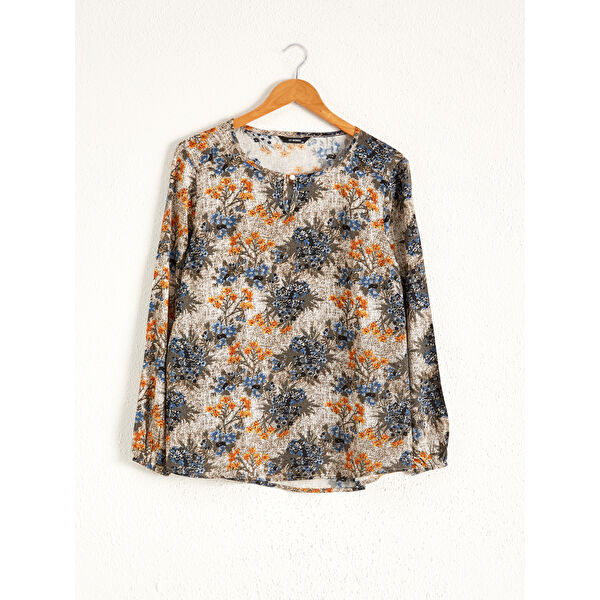 Çiçek Desenli Viskon Bluz