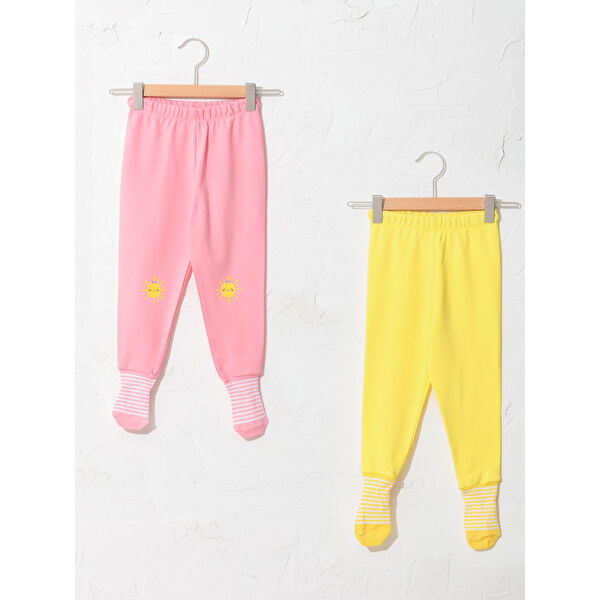 Çizgili Patikli Kız Bebek Pantolon 2'li