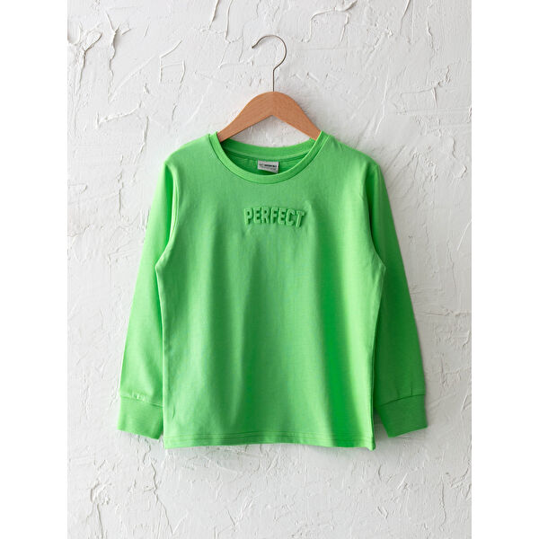 Bisiklet Yaka Kabartma Yazı Baskılı Uzun Kollu Erkek Çocuk Tişört Bisiklet Yaka Kabartma Yazı Baskılı Uzun Kollu Erkek Çocuk Tişört