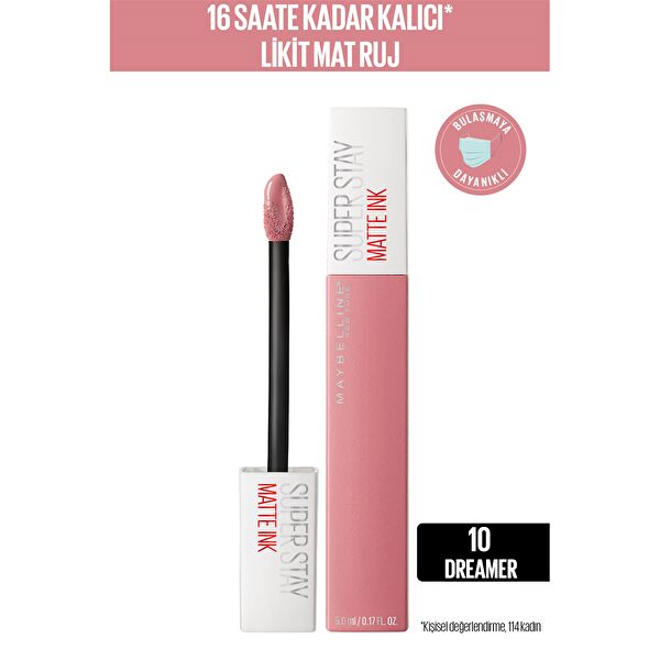 Maybelline New York Super Stay Matte Ink Likit Mat Ruj - 10 Dreamer - Pembe Maybelline New York Super Stay Matte Ink Likit Mat Ruj - 10 Dreamer - Pembe