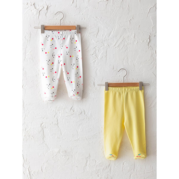 Beli Lastikli Kız Bebek Patikli Pantolon 2'li